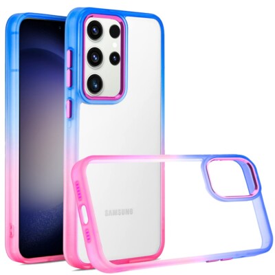 For Samsung Galaxy S24+ Plus Case Color Fading Two Tone Frame Hybrid ...