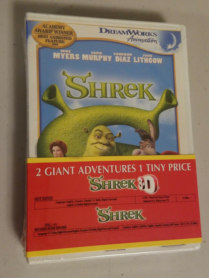 Shrek/Shrek 3-D 2-Pack (DVD, 2004, 2-Disc Set, Two-Pack - Belly-Band ...