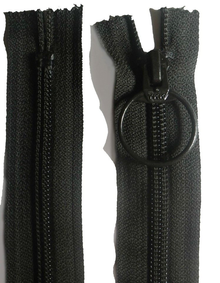 YKK, LOOP PULLER ZIP, CHOCOLATE BROWN, 14"/36CM, NYLON TEETH ,CLOSED ...