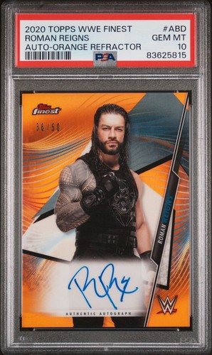 2020 Topps Finest WWE - Finest Autographs Orange Refractor #A-BD Roman ...