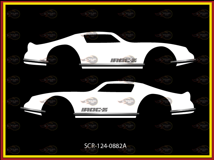 1/24 'Camaro "IROC-Z" Silver/Black Stripes Decal SCR-124-0882A | eBay