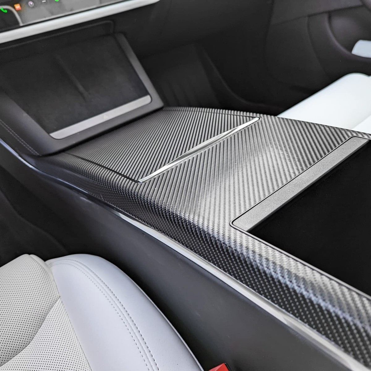 Tesla Model S Interior Carbon Fiber Real Molded Gloss Forged Carbon