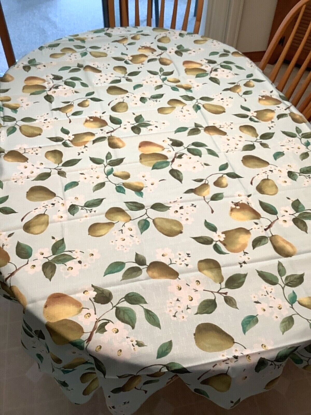 Rectangular Tablecloth w/Pears+Flowers 52 x 72 Never Used NWOT | eBay