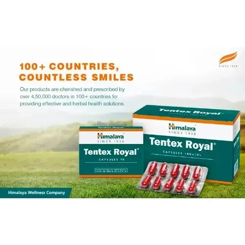 Himalaya Herbal TENTEX ROYAL CAPSULE For MEN Wellness 50 Caps FREE SHIP ...