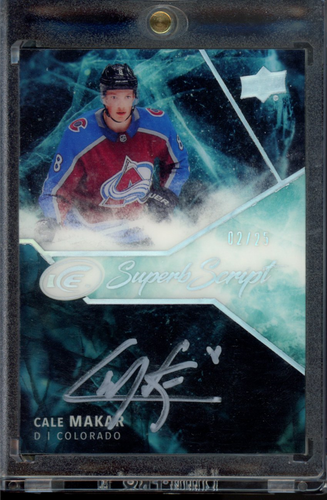 2019 UPPER DECK ICE #SS-CM CALE MAKAR SUPERB SCRIPT AUTO RC ROOKIE /25 ...