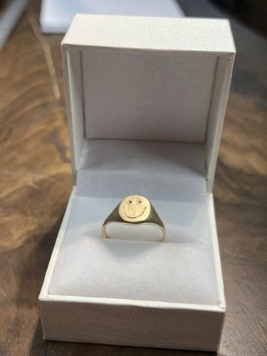 Seb Brown 9ct Gold Smiley Face Signet Ring Size K (UK) - with Original ...