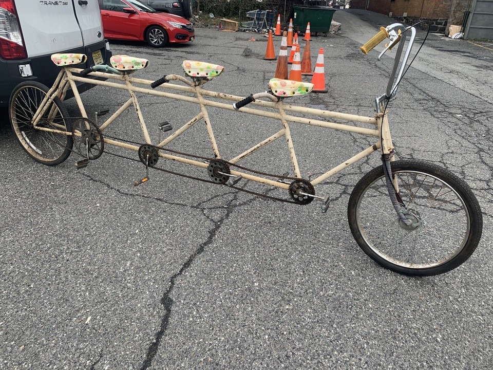 QUAD TRIPLET TANDEM BICYCLE SUPER RARE 1950 Skip Tooth RARE QUAD BIKE ...