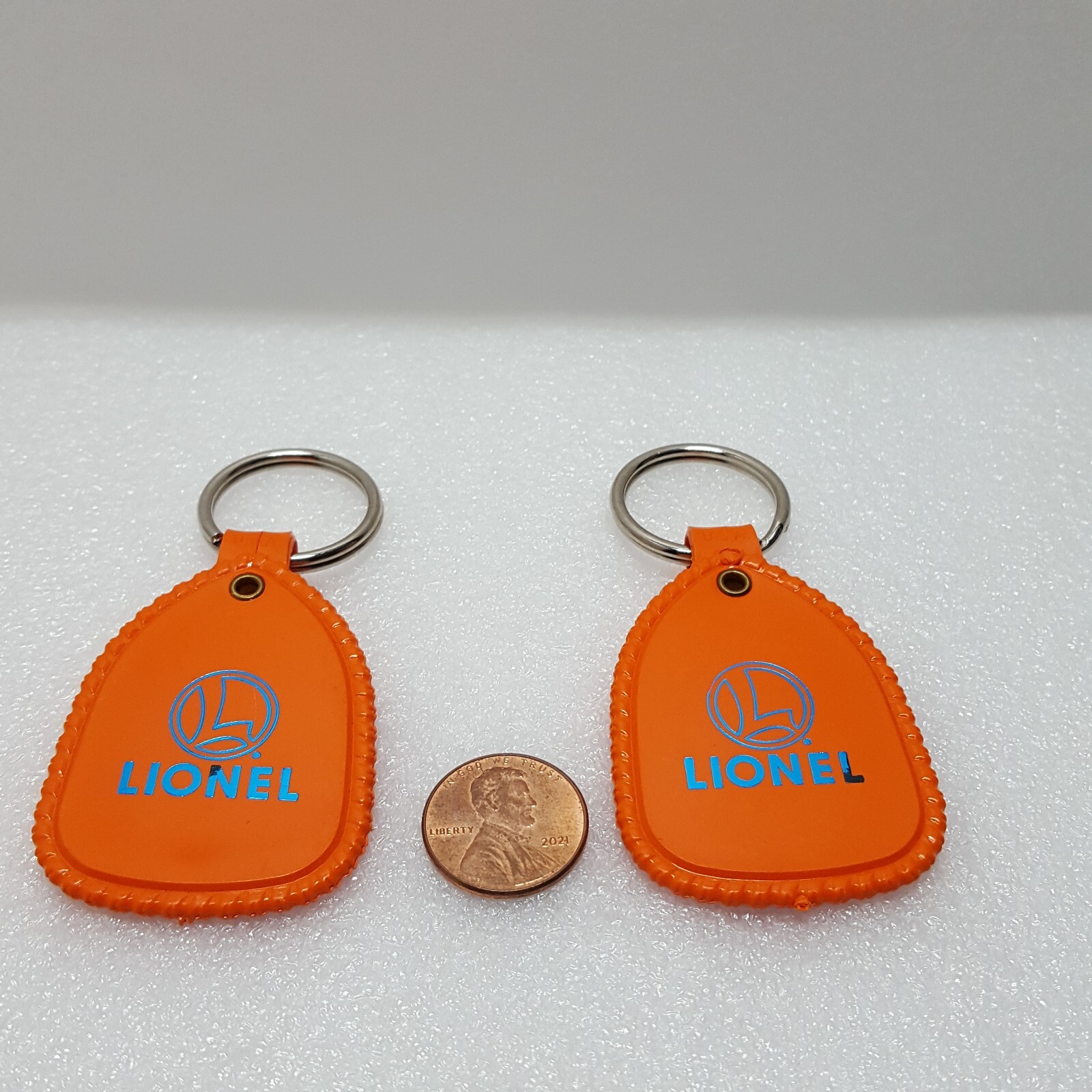 Vintage Lot (2) LIONEL TRAINS Classic Orange with Blue Logo Keychains ...