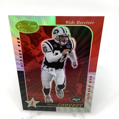 2000 Leaf Certified Mirror Red 1 Star New York Jets Football #66 Wayne ...