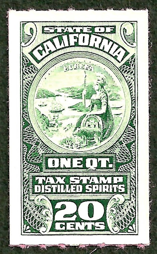 california US distilled spirits liquor tax revenue stamp mnh/nh xf ...
