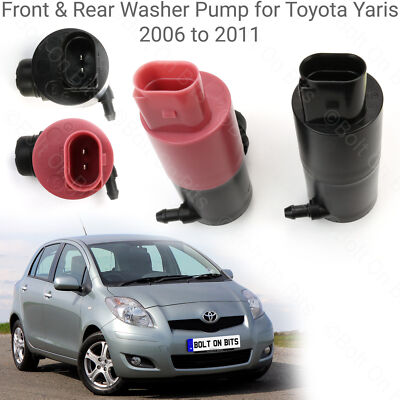 Front & Rear Windscreen Washer Pumps Toyota Yaris 2006 to 2011 VVT-i ...