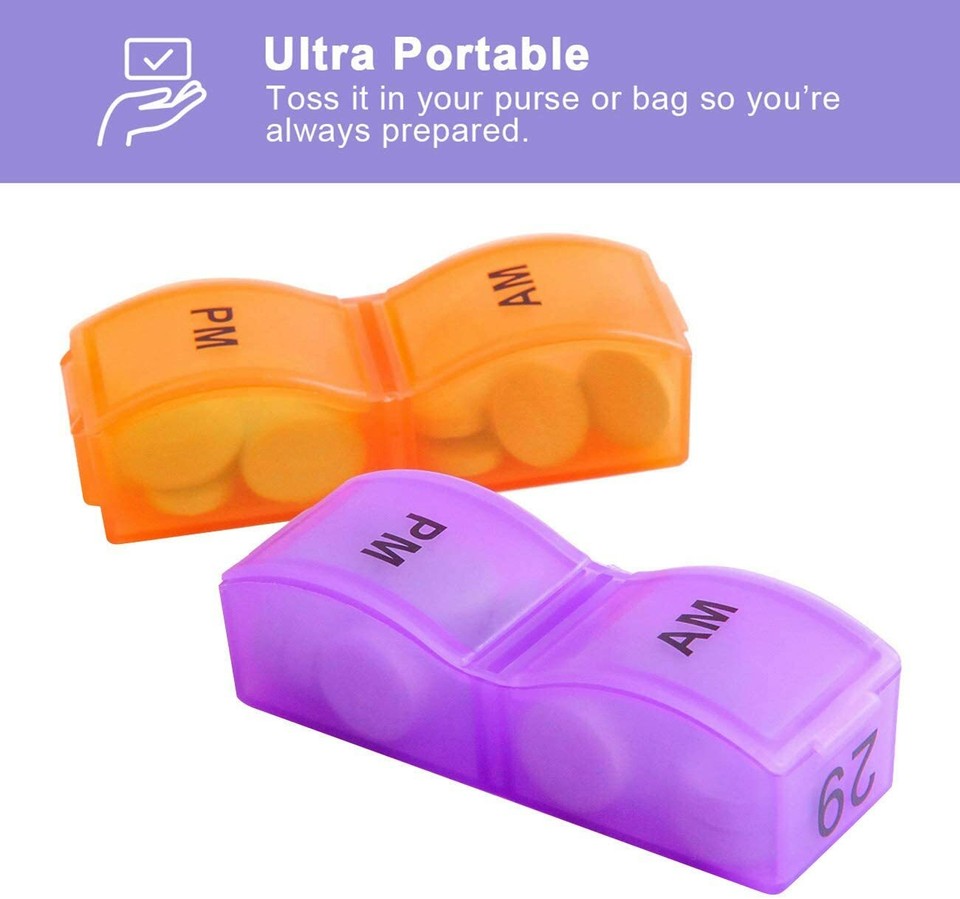 30 Day Pill Organizer Monthly Portable One Month Pill Box Case 32 Twice ...