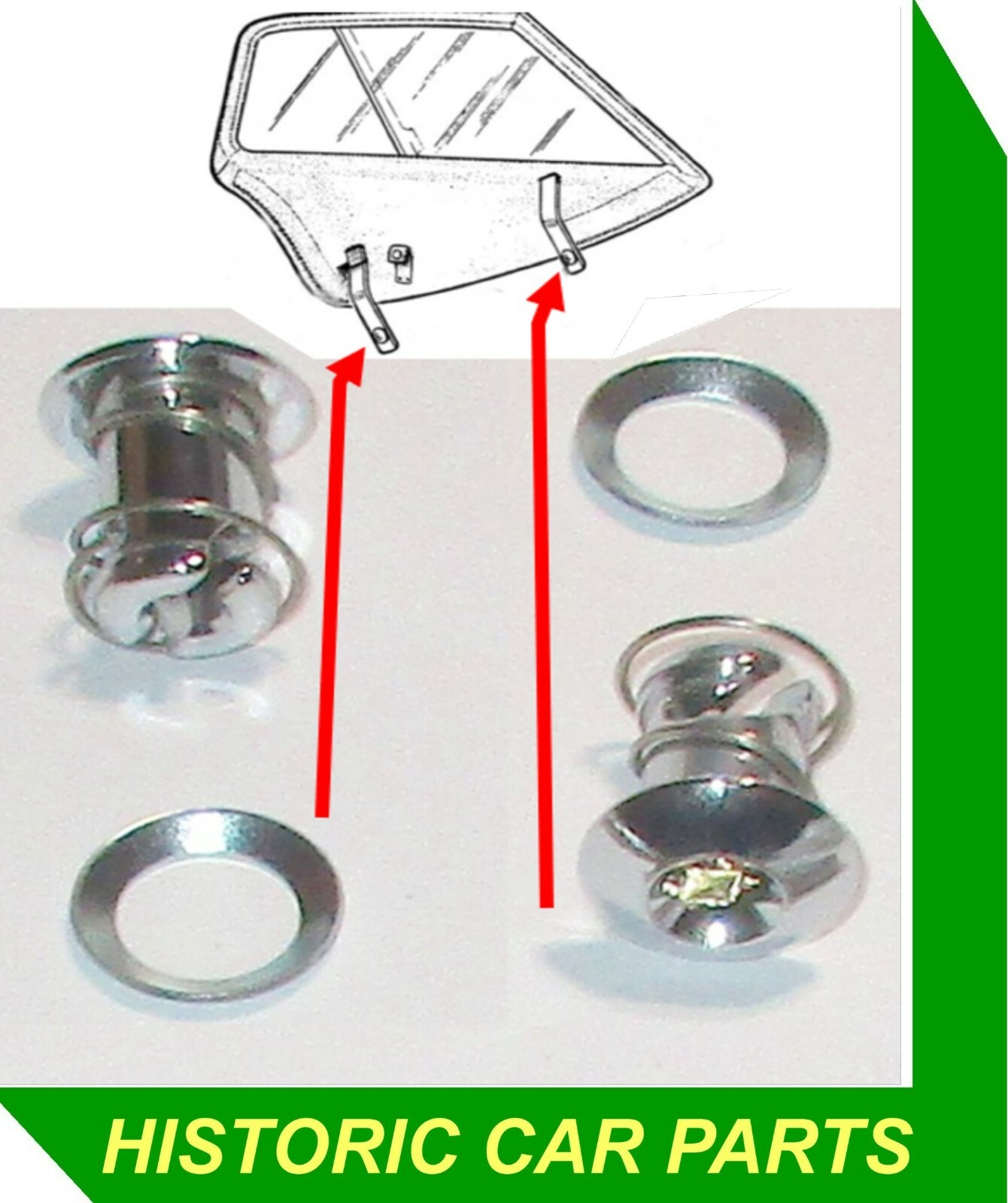 DZUS FASTENERS for Side Screen Arms on Triumph TR3A 1956-62 from (c ...