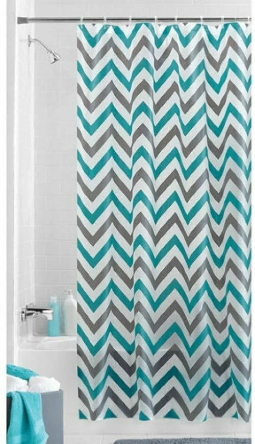 Turquoise And Grey Chevron