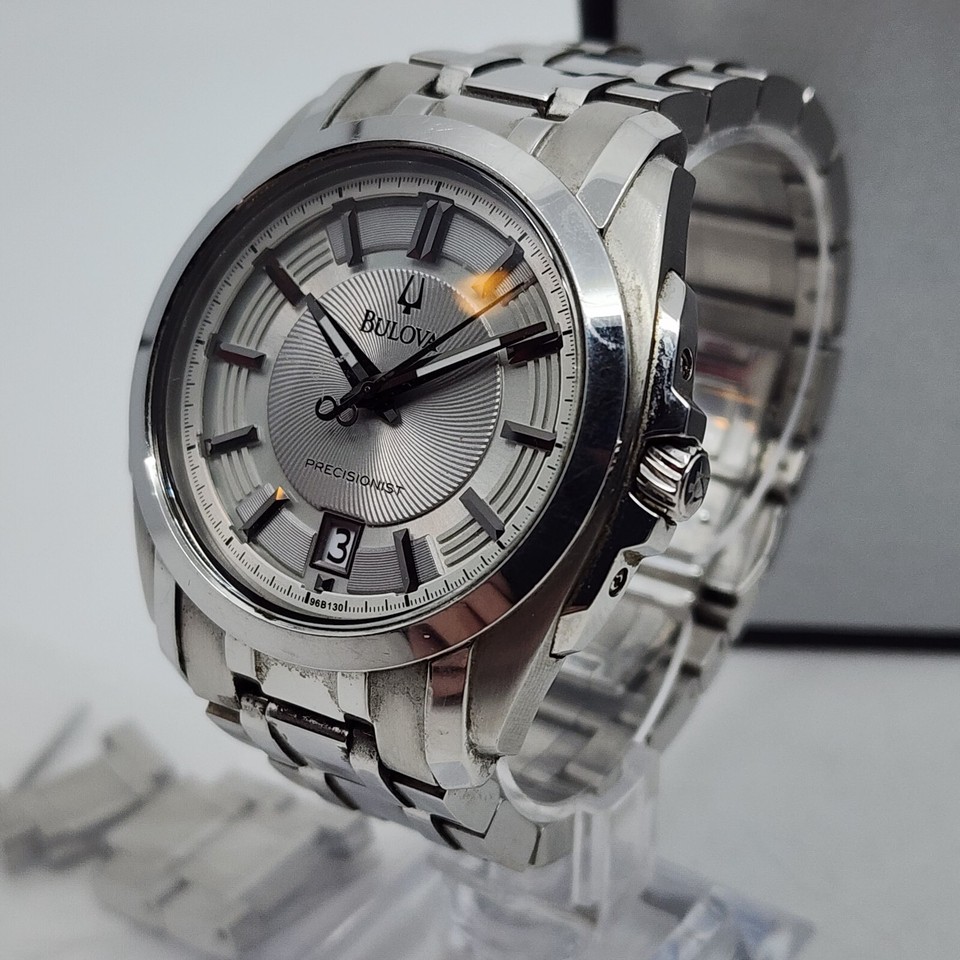 45mm Large BULOVA Precisionist Quartz Wristwatch Box & Links C877654 ...