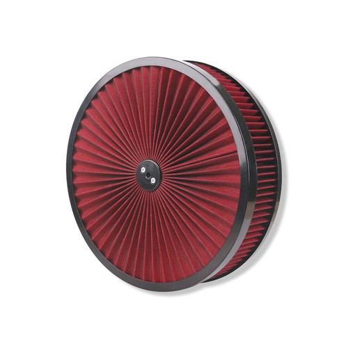 For Chevy SBC BBC High Flow 14" X 3" Round Red Thru Washable Air ...