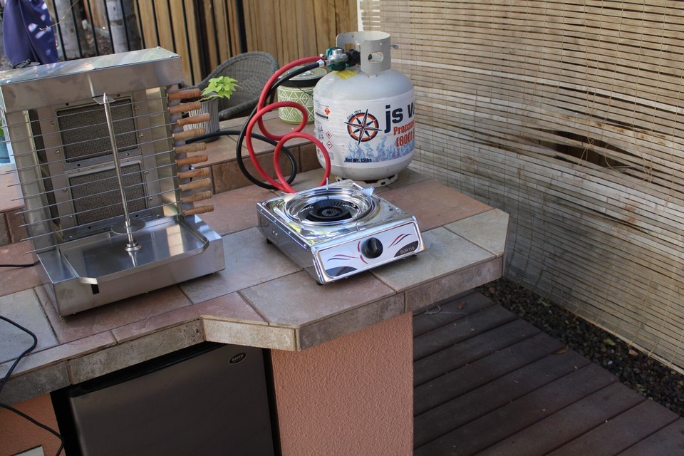 USA Gas BBQ Spinning Grills Rotary Shawarma Doner Kebab Gyros Machine 2 ...