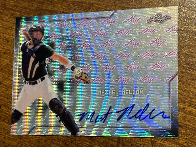 MATHEU NELSON 2017 LEAF PERFECT GAME PURPLE ETCH AUTOGRAPH #9/9 REDS ...