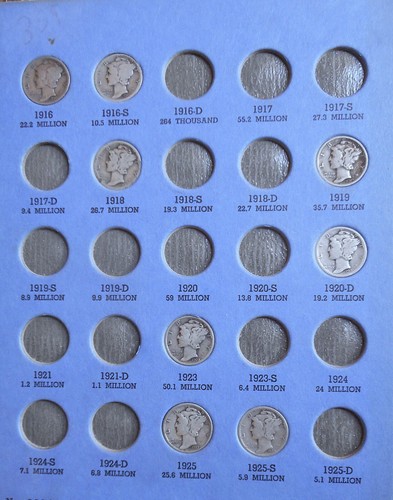 Album Lot of 32 Different Mercury Dimes. Collection . 1916 to 1945 | eBay