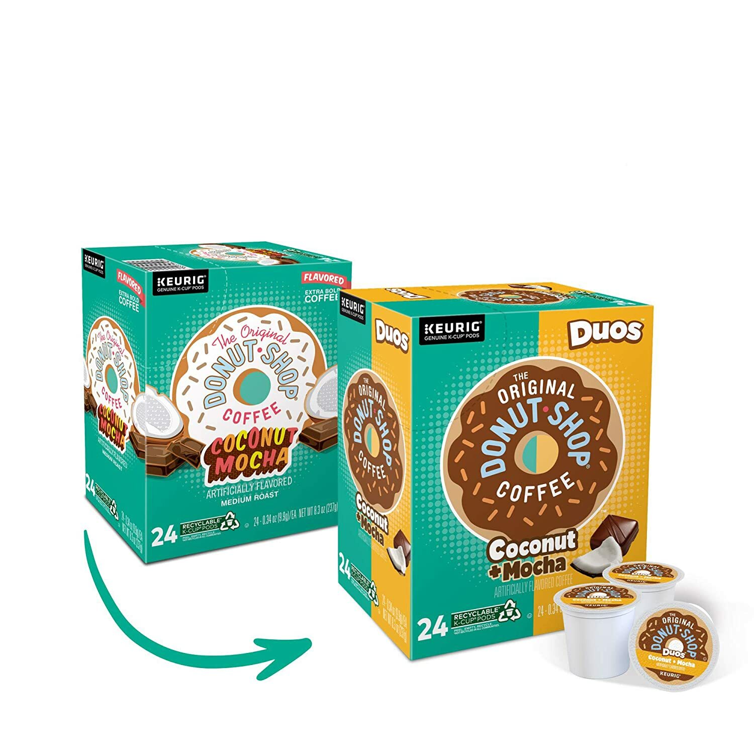 The Original Donut Shop Coconut + Mocha Coffee 24 to 144 K cup Pick Any ...