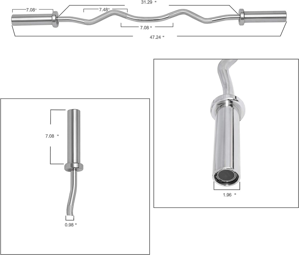Olympic Super Curl Barbell Curl Bar 7445044035077| eBay