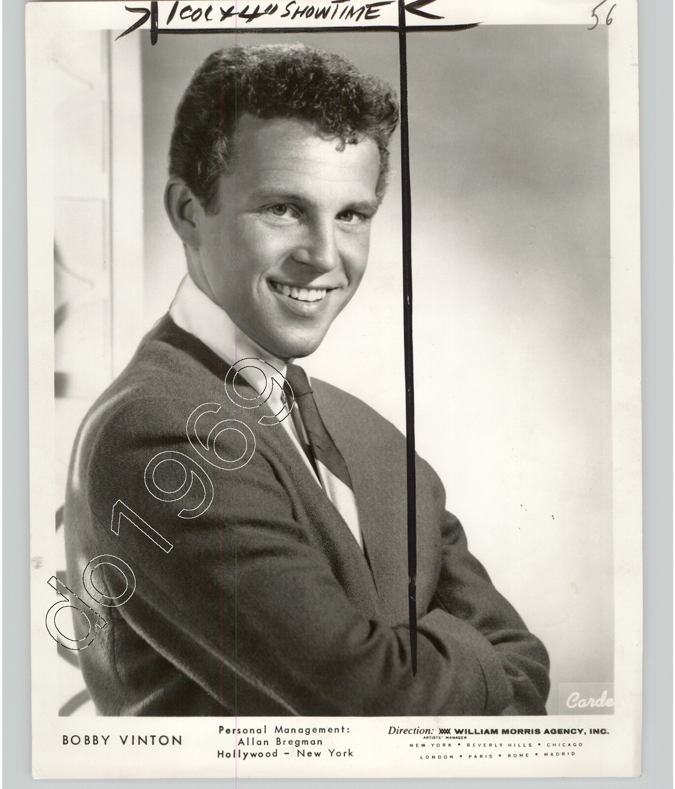 Portrait Of Musician BOBBY VINTON. 1963 Press Photo Music William ...
