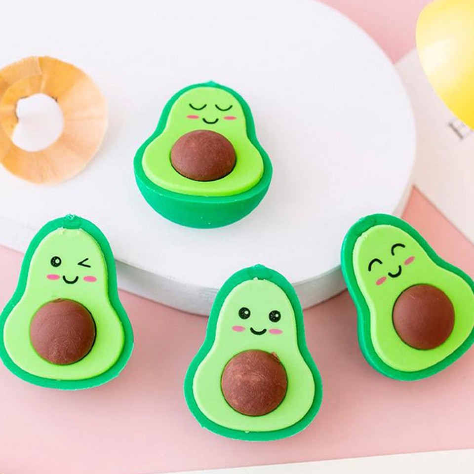 36 Pcs Cartoon Avocados Educational Erasers Small Mini Food Erasers For ...