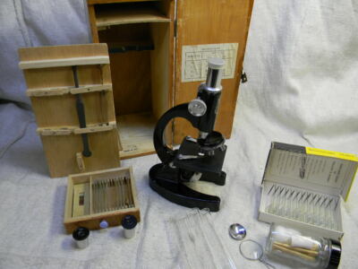 JAPANESE VINTAGE TASCO 750 DELUXE HIGH-QUALITY MICROSCOPE WITH WOODEN ...