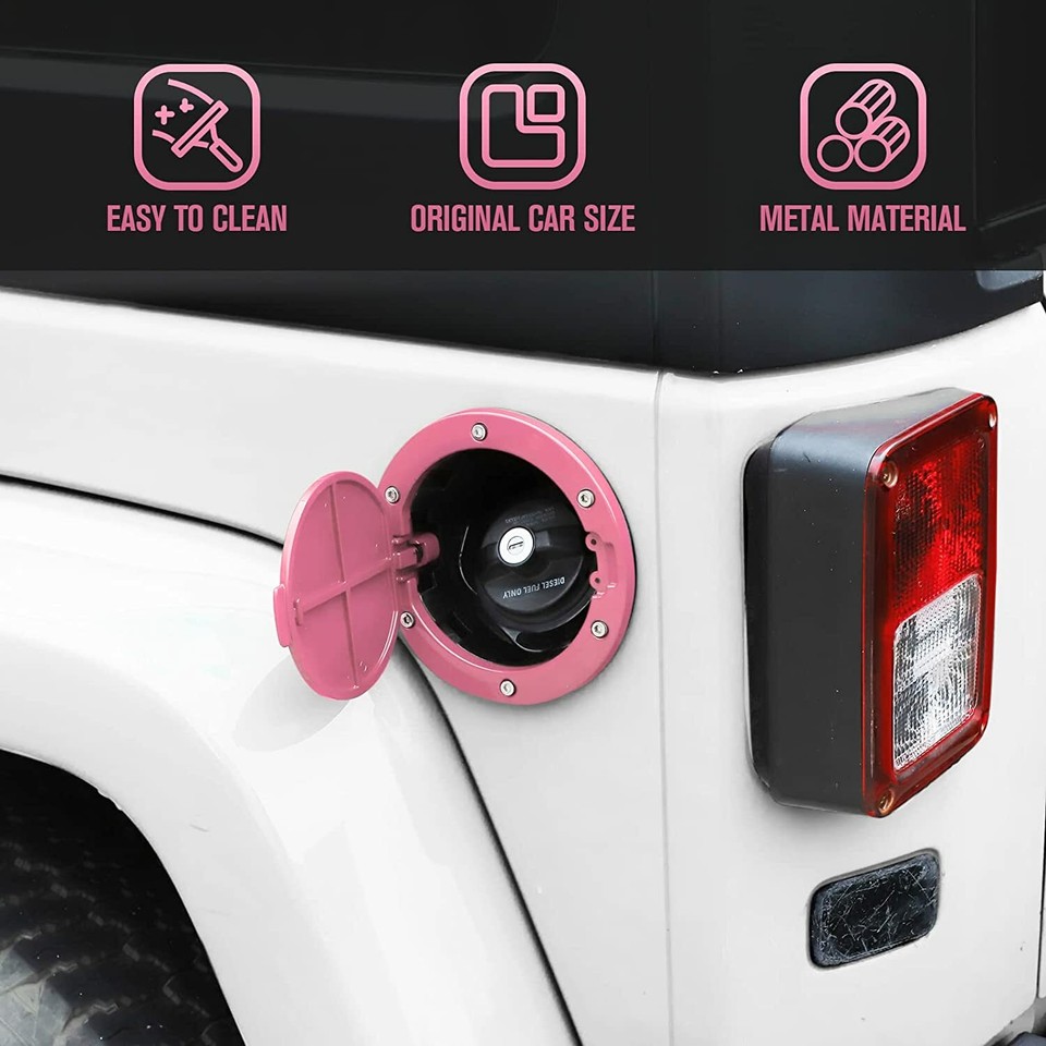 Pink Fuel Filler Door Gas Tank Cap Lid Cover Decor Trim For Jeep ...