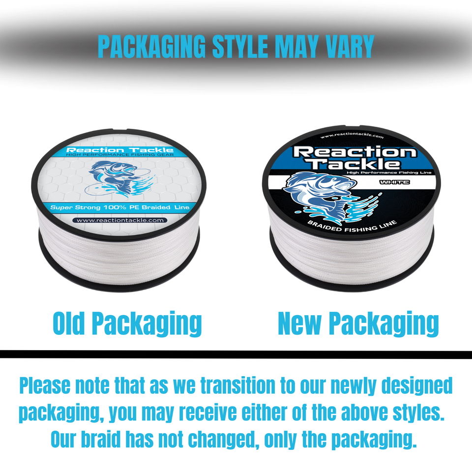 Reaction Tackle Braided Fishing Line / Braid - White- 4 or 8 Strands | eBay