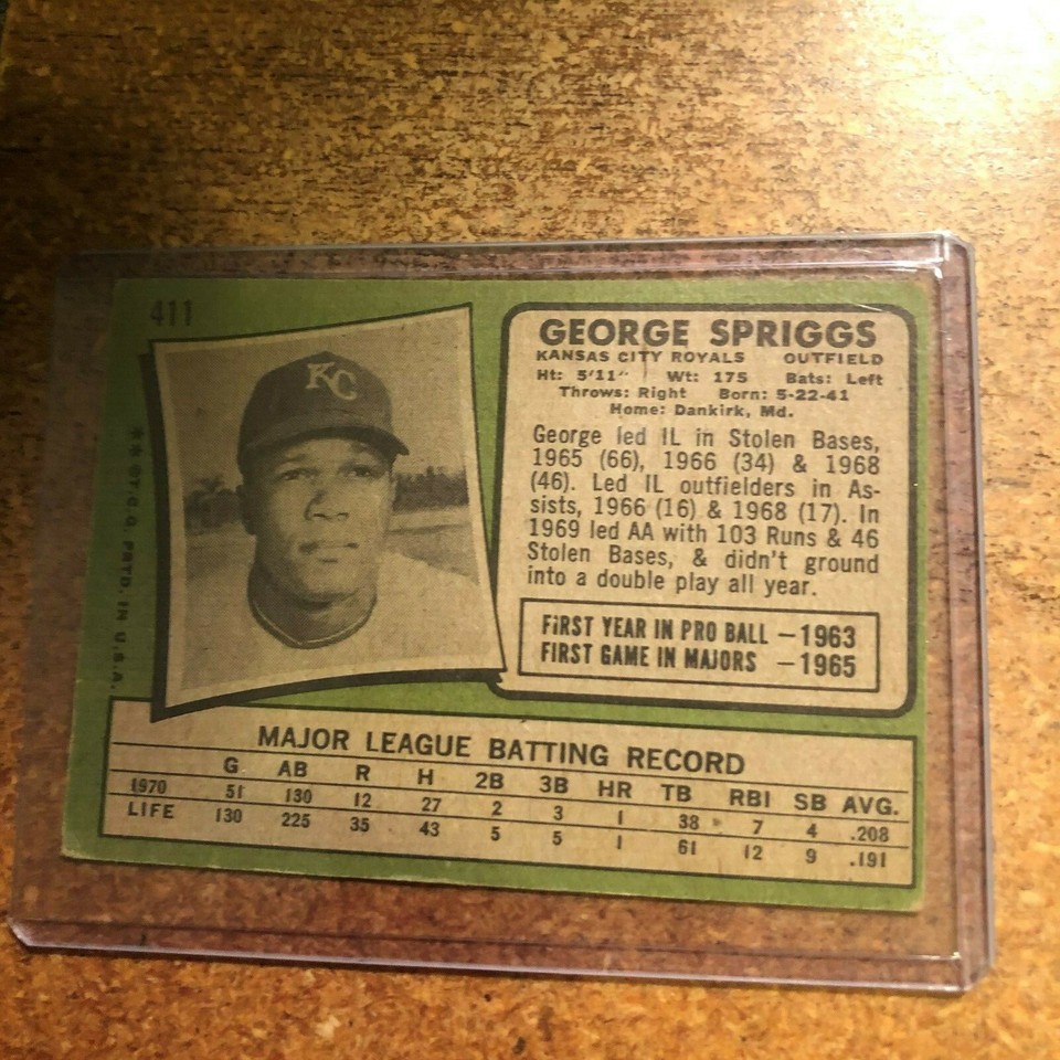 1971 Topps Baseball # 411 George Spriggs | eBay