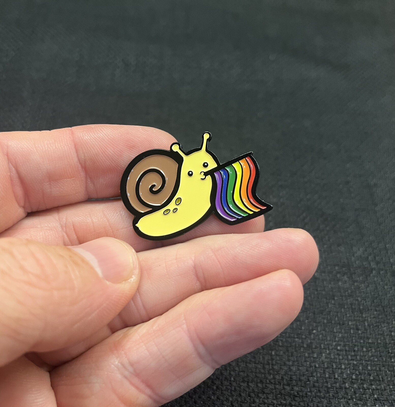 Snail Gay Pride Rainbow Flag Enamel Pin - Gem