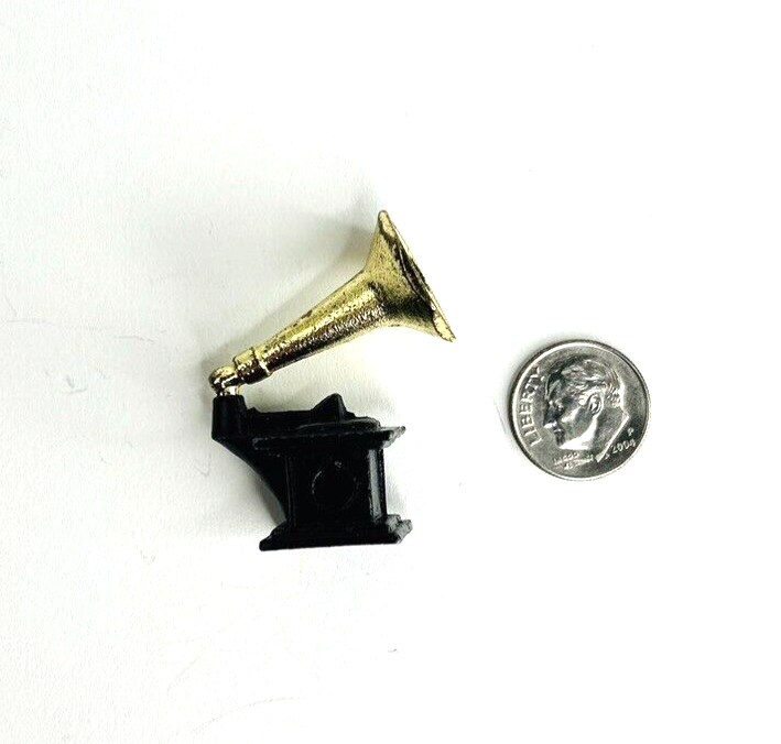Dollhouse Miniature Cast Iron Phonograph Gramophone Scale 1:12 Black ...