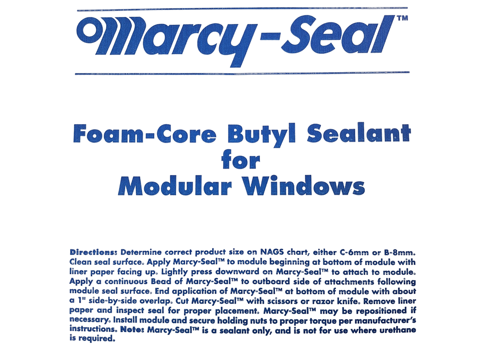 6mm x 12' Foam Core Round Butyl Tape Roll Auto Glass Adhesive Soft Seal ...