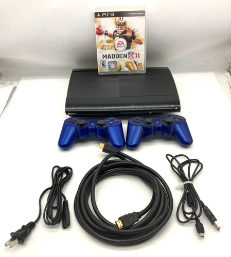 Sony PlayStation 3 Console Bundle With Madden NFL 11 2 Controllers ...