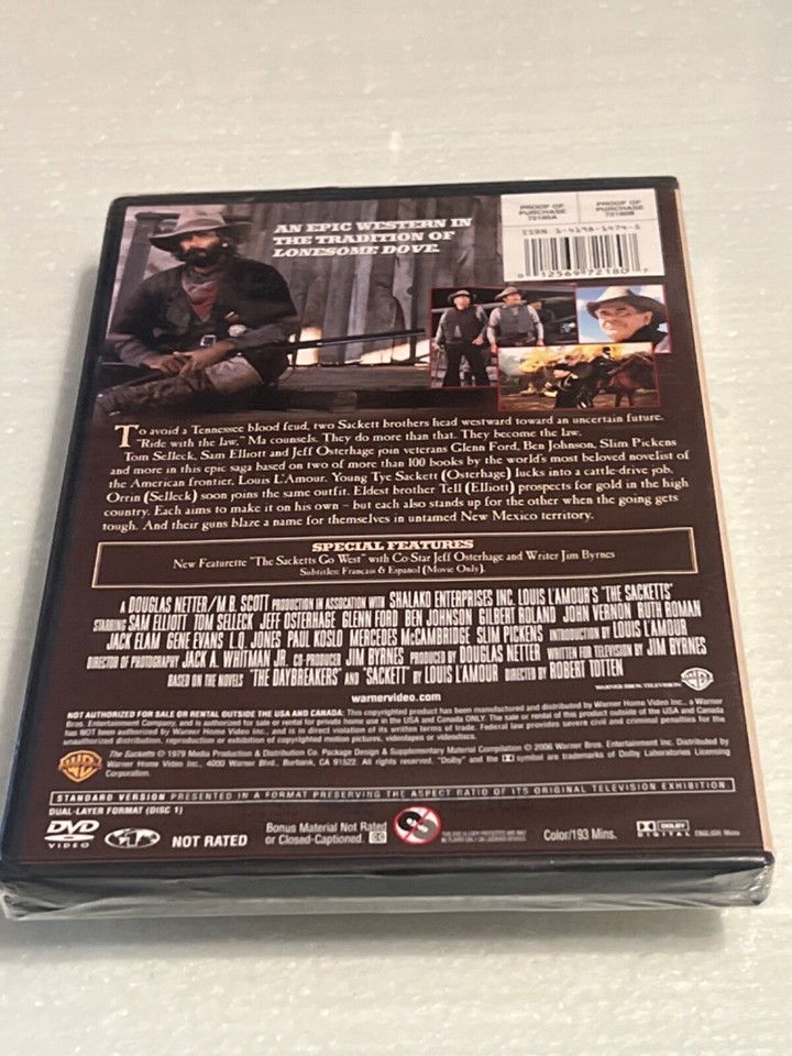 [NEW SEALED] The Sacketts (DVD 1979) Tom Selleck Sam Elliott Complete ...