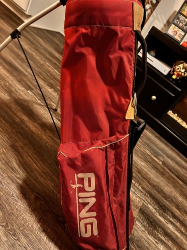 PING Karsten Single Strap Vintage Golf Stand Bag 4-Way Divider Red Lite ...