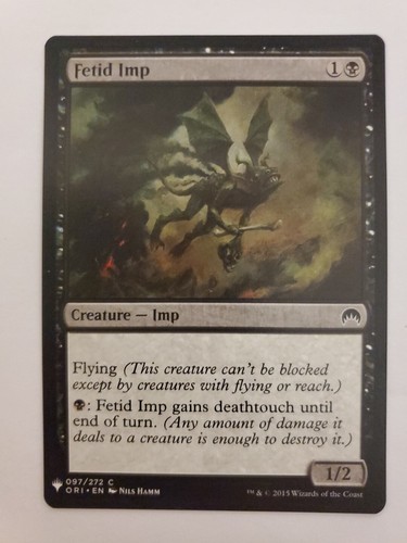 MTG Magic The Gathering Card Fetid Imp Creature Imp Black Magic Origins ...