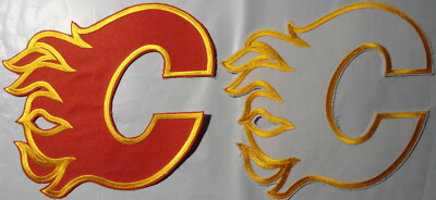 CALGARY FLAMES 2 PATCH SET RED AND WHITE OLDER PATCHES | eBay