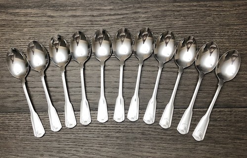 11 - Wallace COUNTRY SHELL Glossy Stainless 18/10 Flatware 7 1/2” SOUP ...