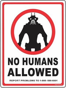 NO HUMANS ALLOWED! District 9 Movie Sign Prop Replica 9" x 12" ALL ...