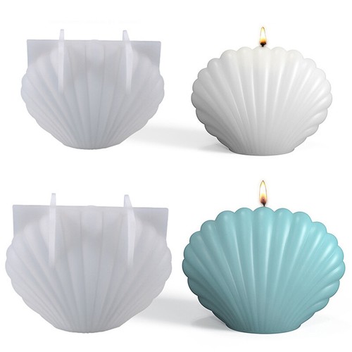 DIY Candle Silicone Mold 3D Sea Shell Shape Aromatherapy Candle Mould ...