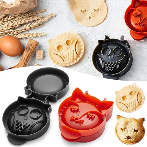 2 Pack Mini Hand Pie Molds Fox and Owl Shape Dough Presser Pocket Pie ...