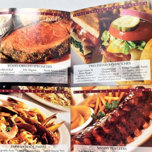 1998 Grady's American Grill Restaurant Menu Alpharetta Dunwoody Atlanta ...