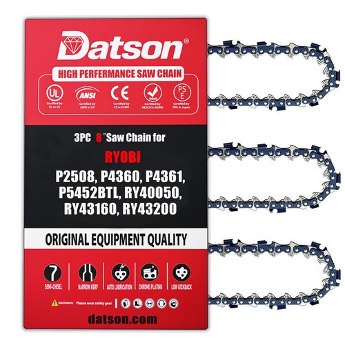 8 Inch Chainsaw Chain FOR RYOBI P5452BTL,RY40050,RY43160,RY43200 3/8 ...