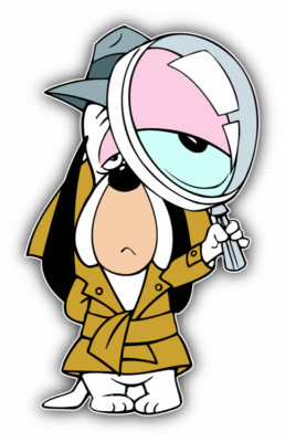 Droopy The Dog Detective Cartoon Car Bumper Sticker Decal 5''x 3'' | eBay
