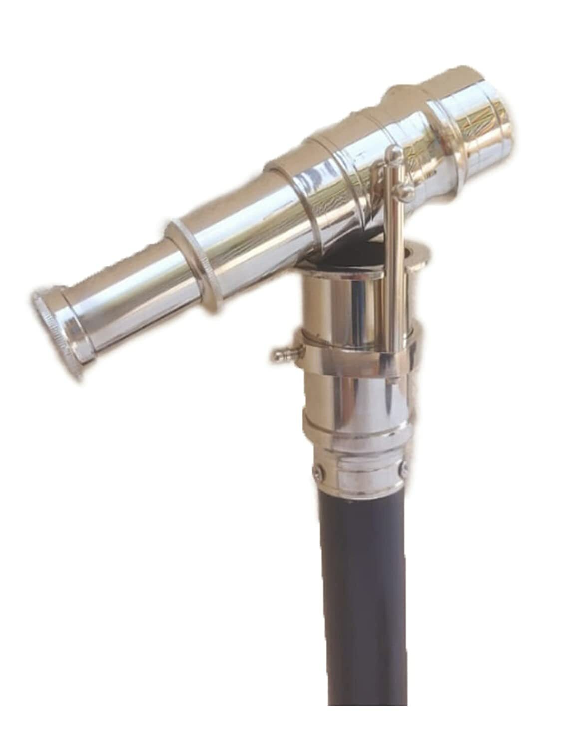 Antique Brass Walking Stick with Telescope Head Vinta… - Gem