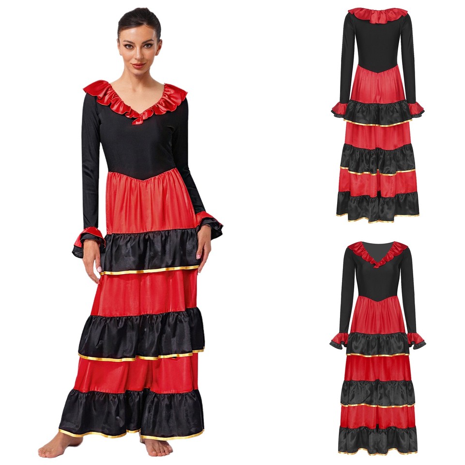 Womens Dancewear Tango Costume Performance Dress Ballroom Dresses Long ...