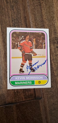 1975-76 OPC WHA SIGNED CARD KEVIN MORRISON MARINERS RACERS BLADES ...
