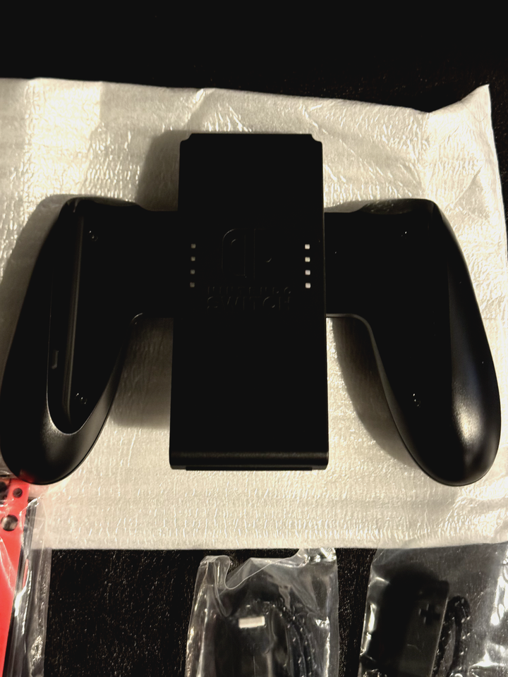 NEW Nintendo Switch Joy-Con Controllers NEON RED/BLUE with Grip and ...